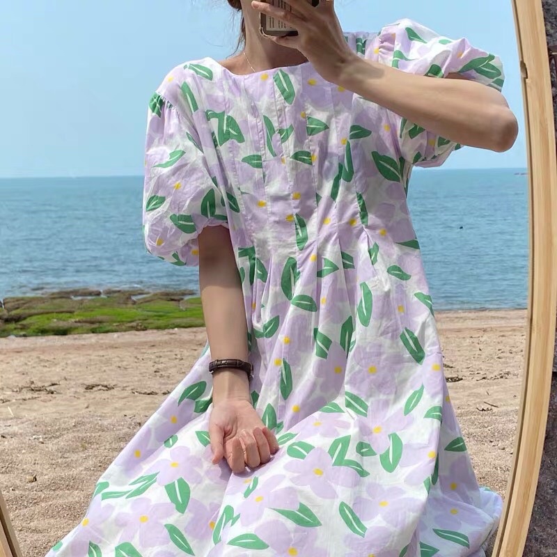 patricia house เดรสทรงเกาหลี แขนบอลลูน - pizza_outfit - ThaiPick