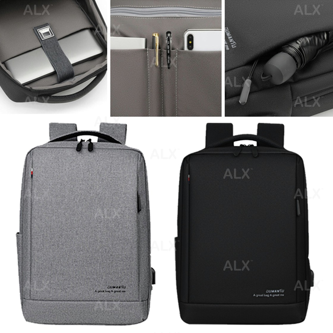 ALX (CLEAR STOCK) Travel Laptop Backpack College Office Bag Fits 15.6 ...