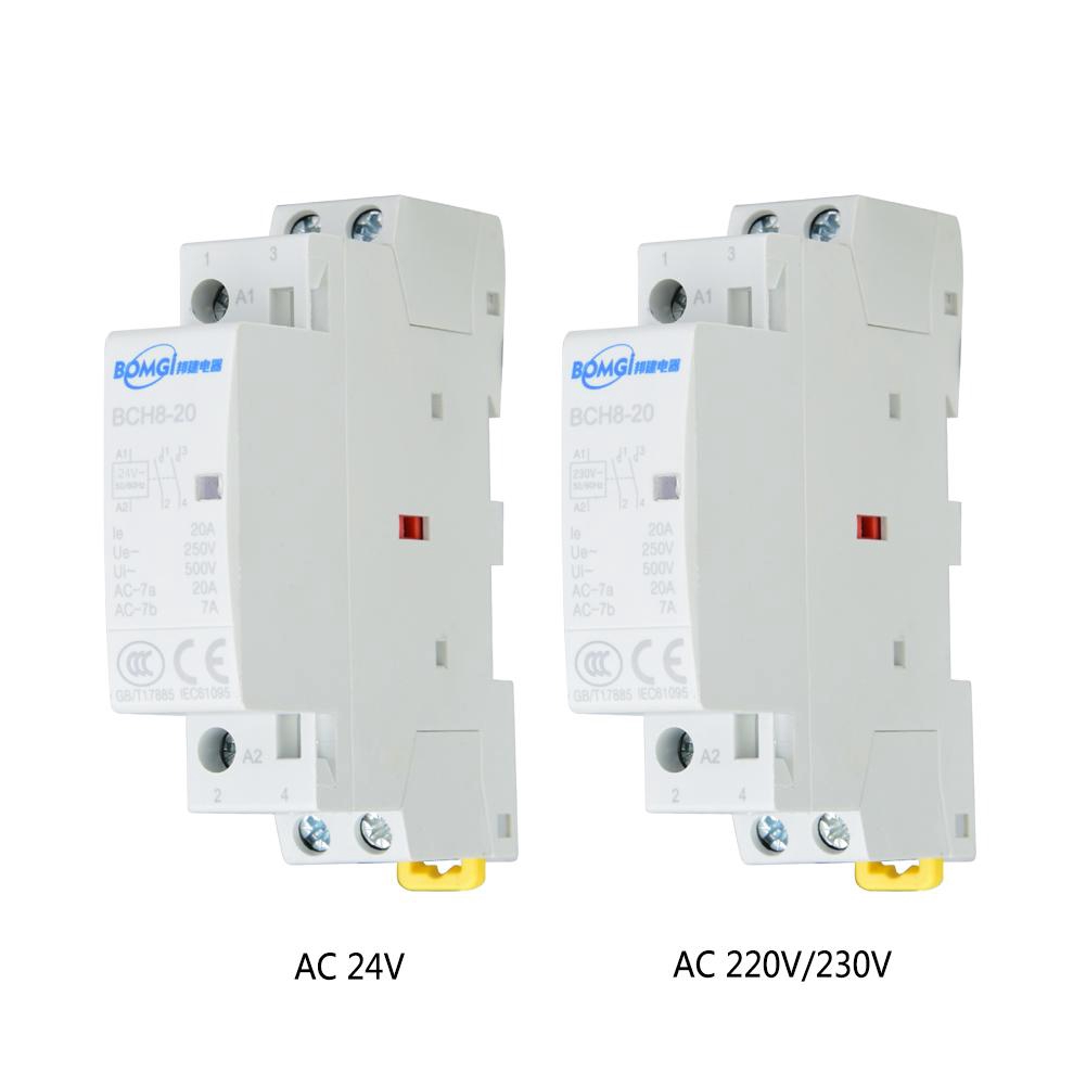 Contactor Mount Household AC Rail DIN 2NO 2P 220V/230V 24V 20A 50/60Hz ...