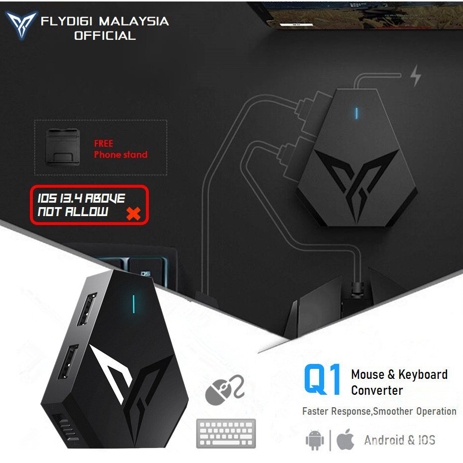 2021【Ready Stock】 Flydigi Q1 Mobile Game Mouse & Keyboard Converter ...