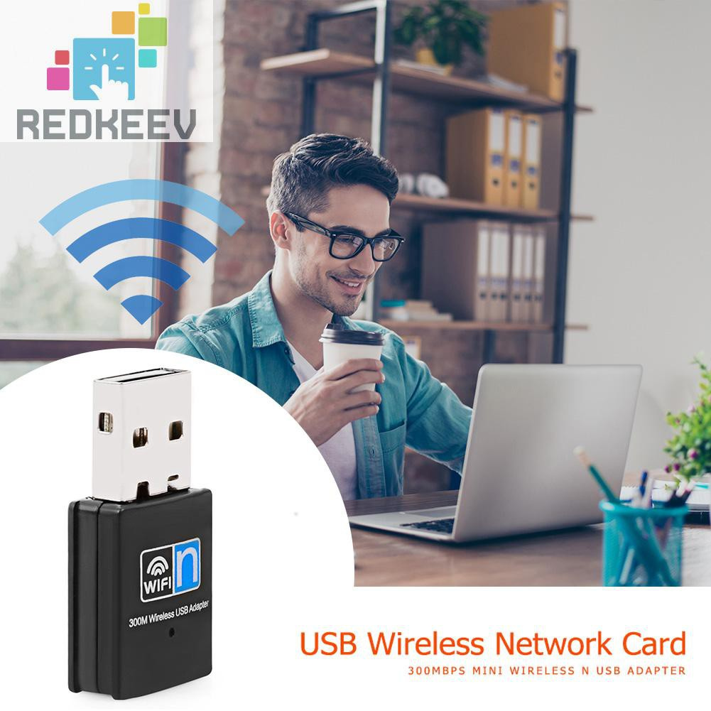 Redkeev Usb 2.0 Wifi อะแดปเตอร์ 300Mbps 2.4GHz 802.11 N / G / B Usb การ์ดเครือข่ายไร้สาย ...