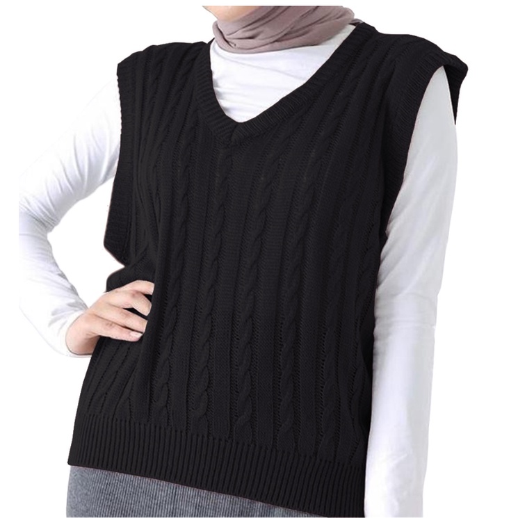 เสื้อกล้ามถักนิตติ้ง แบบหนา พรีเมี่ยม KEPANG ROMPI V NECK ROMPI คอถักน ...