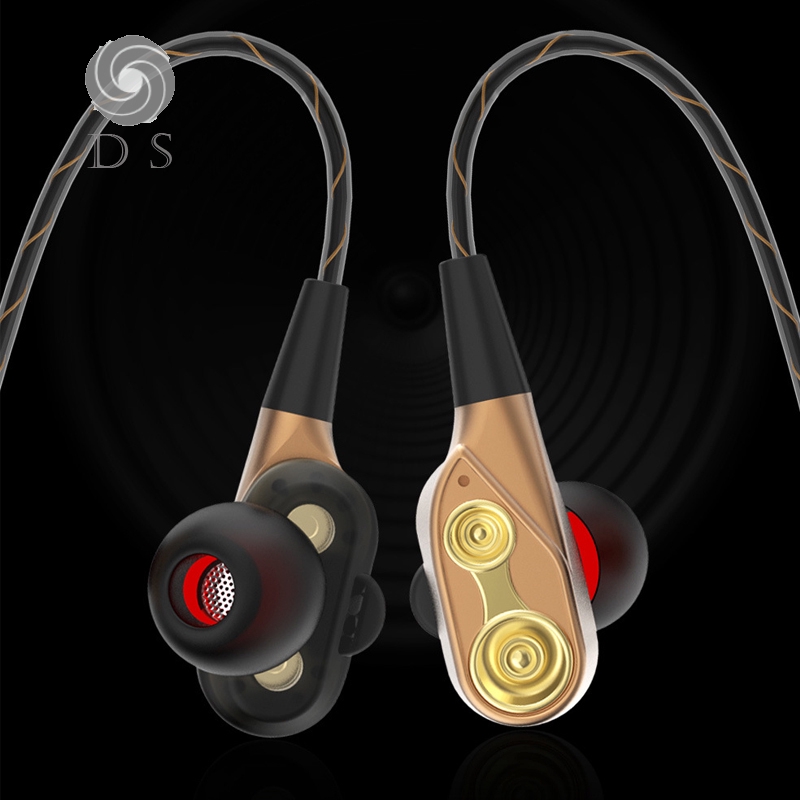 Dual Driver Earphones Stereo Bass In-Ear Earbuds Game Music Headphones ...