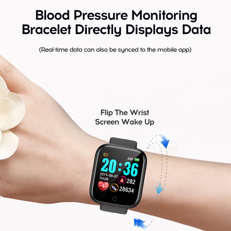 100cs Y68 Smart Watch Blood ressure Monitor Women Men Kids Smart Clock ...