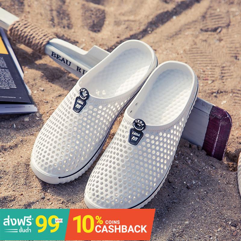 Crocs Veblen hole shoes female ins tide Baotou thick-soled beach shoes ...