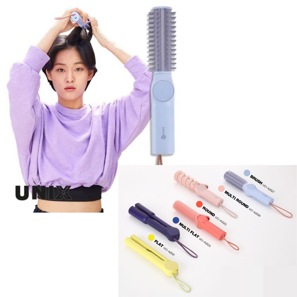Mini Hair Straightener Flat Iron Curler Unix Takeout Wireless Round ...