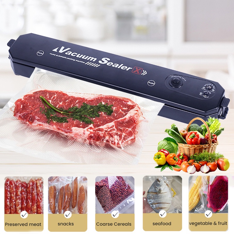 เครื่องสูญญากาศAutomatic Vacuum Sealer with 10 Vacuum Sealer Bags for Food Storage Sous Vide ...
