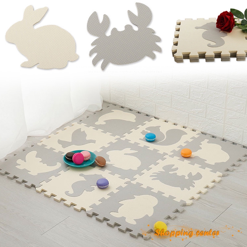 SC Puzzle Exercise Play Mats Set Crawling Mat Interlocking Foam Floor ...