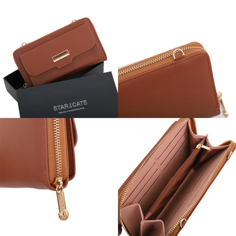 แบบใหม่ STARCATE ของแท้100% S103 กระเป๋าสตางค์สะพายข้างผู้หญิง แฟชั่น พร้อมกล่อง หนังPU ช่องเยอะ ...