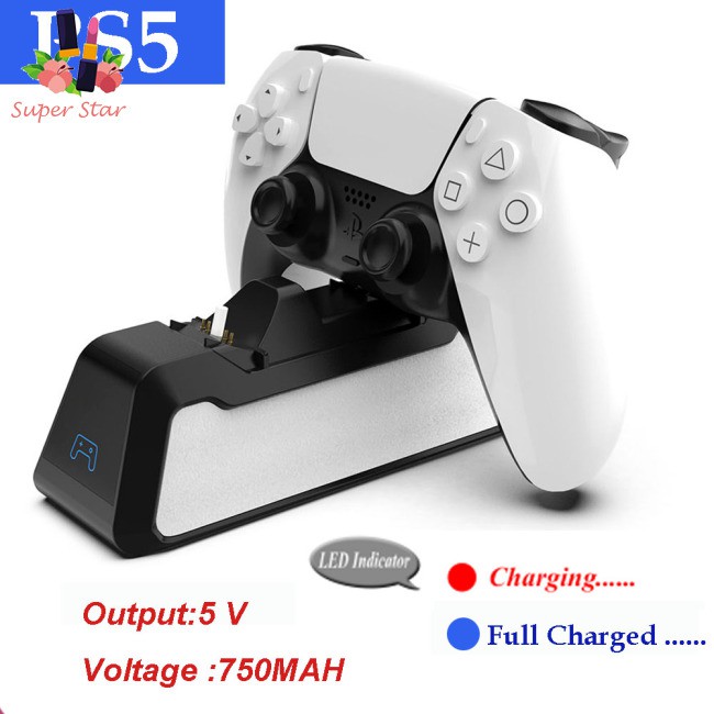 Super Ps5 Dual Usb อุปกรณ์แท่นชาร์จ 5 V 720 Mah สําหรับ Play Station 5 ...