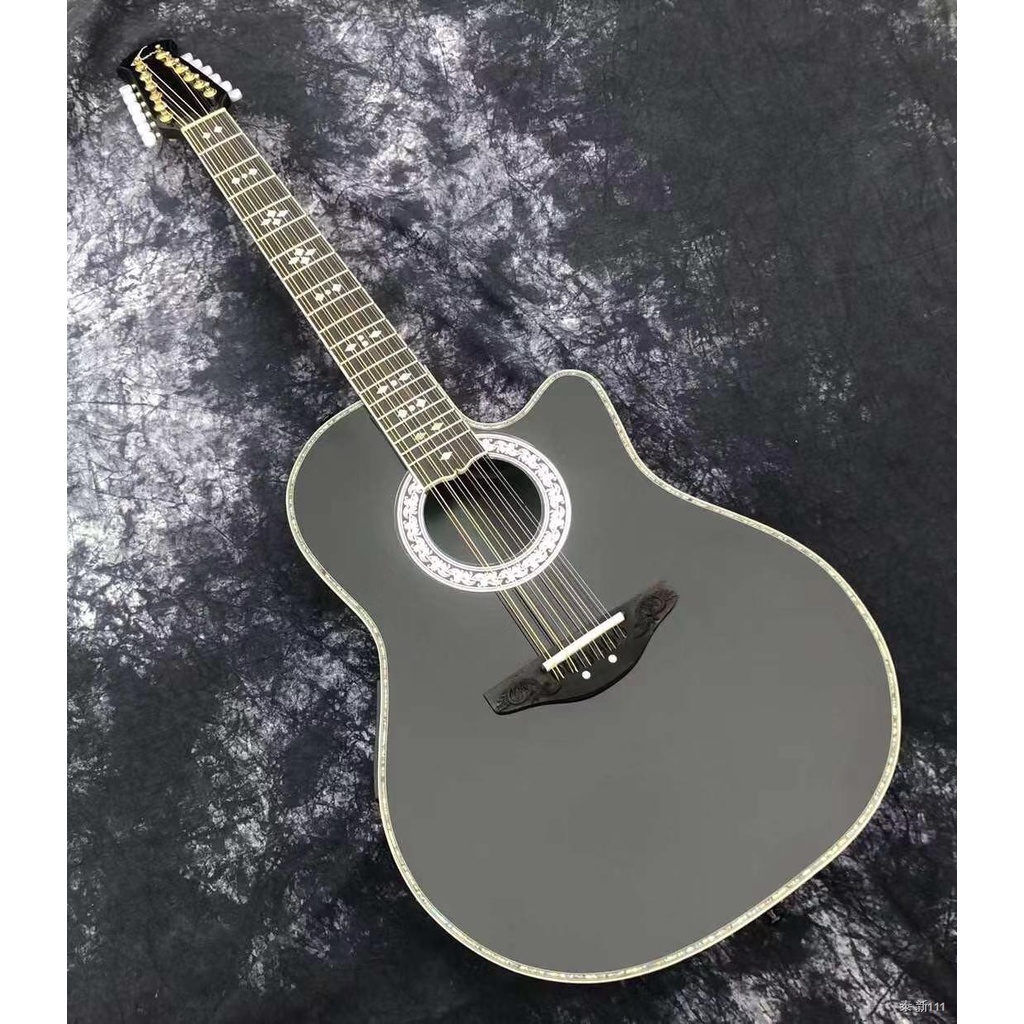 ☊All Solidwood 12 Strings Ovation Acoustic Electric Guitar Abalone ...