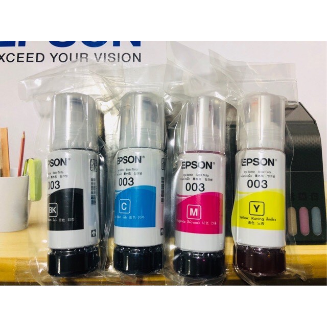 หมึกเติม Epson 003 Bk C M Y ของแท้แบบไม่มีกล่อง - toner_color - ThaiPick