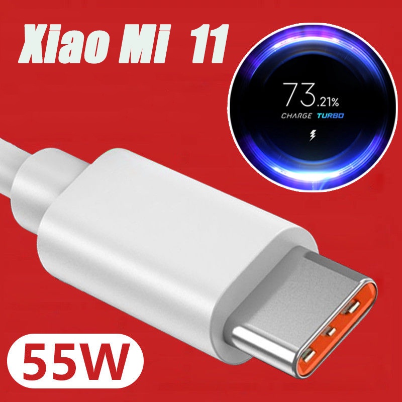 XiaoMi 11 Charger 55W Supercharge 6A Type C Cable Fast Charging For Xiaomi 10proRedmi Adapter ...