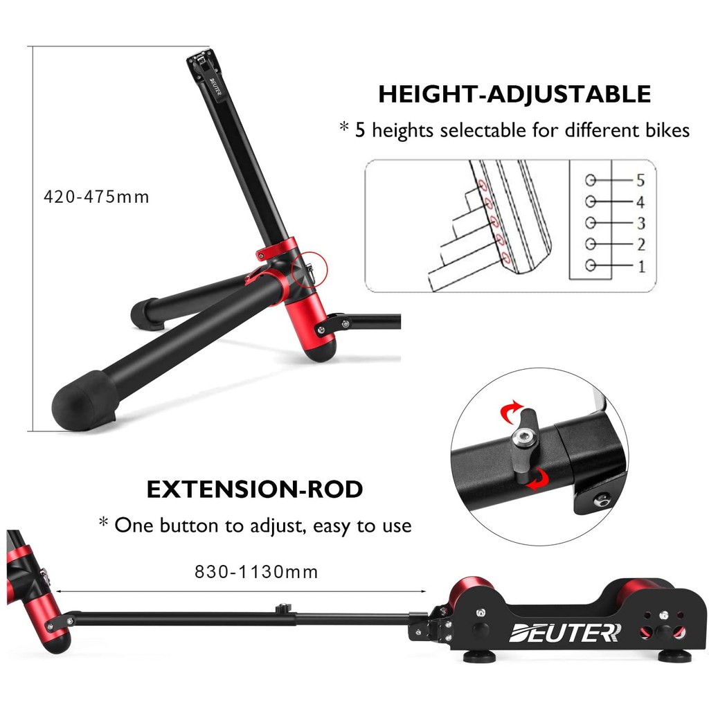 Bike Trainer Deuter GT-04 เทรนเนอร์จักรยาน 2 ลูกกลิ้ง ล้อ 26-29" ปรับความหนืดได้ 5 ระดับ (กล่อง ...