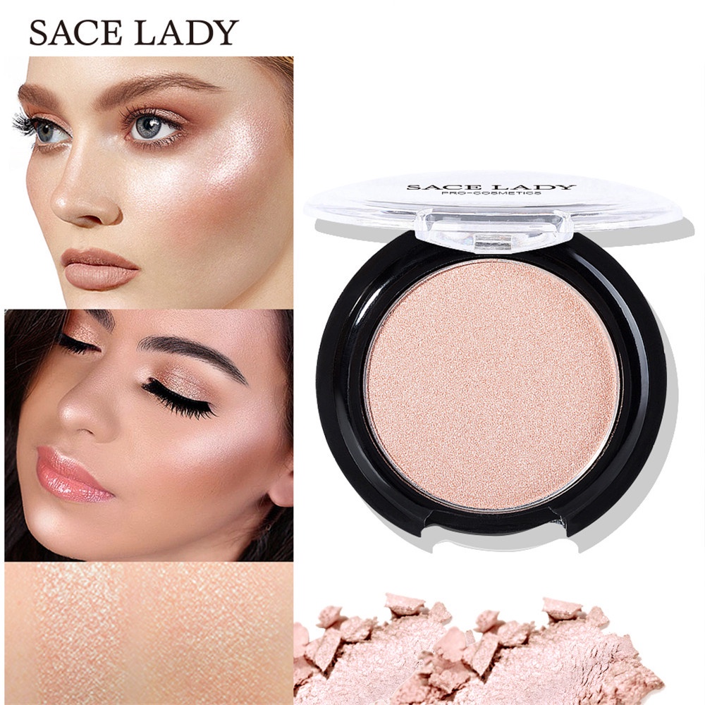 SACE LADY Highlighter Powder Glitter Palette Makeup Glow Face Contour ...