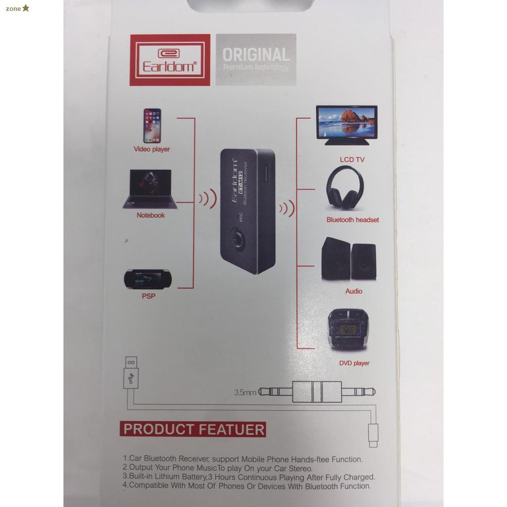zone(ของแท้ 100) Earldom M12 อุปกรณ์รับสัญญาณบลูทูธ Car Bluetooth music Receiver - zone7shop ...