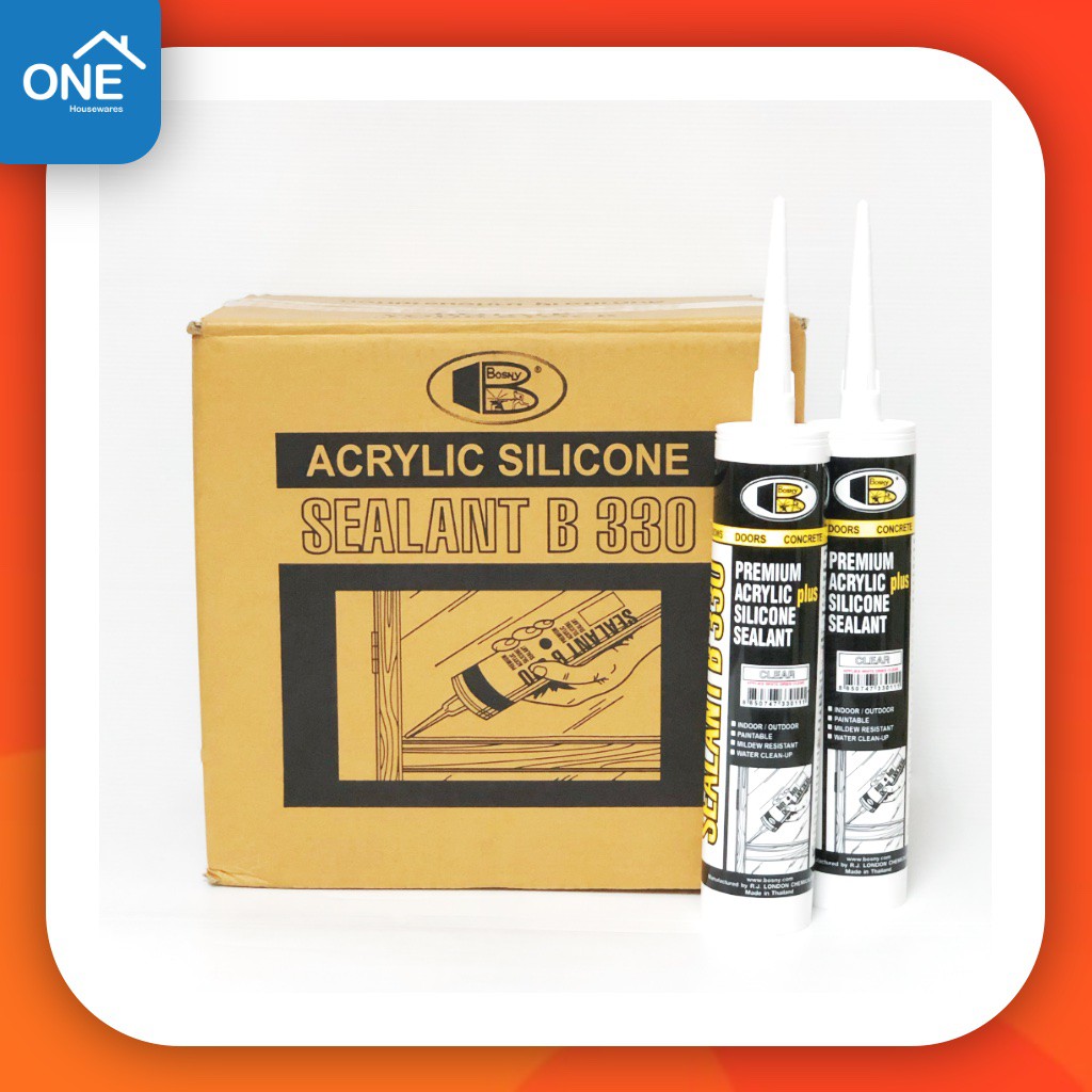 [ยกลัง] Bosny B330 อะคริลิค ซิลิโคน ซิลแลนท์ Silicone Sealant - 12 หลอด Acrylic Sealant | Shopee ...