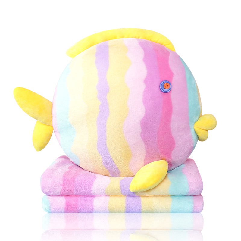 ลดกระหน่ำKiss fish nap หมอนขนาดเล็กรถหมอนผ้านวมแบบ dual-use ...