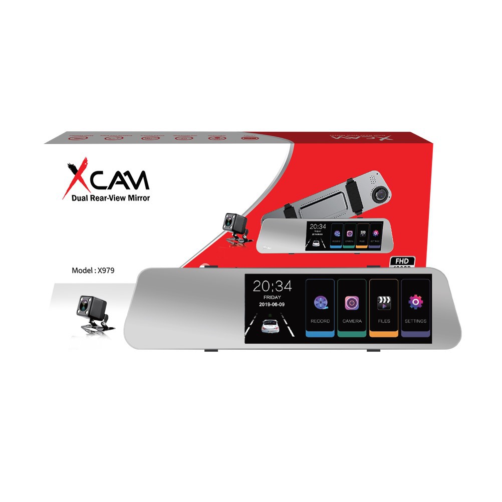 XCAM กล้องติดรถยนต์ XCAM X979 Dual Camar Mirro Cam Touch Screen 7.0 ...