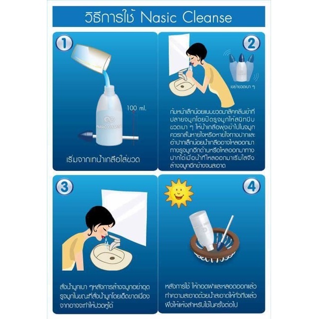Nasic Cleanse ขวดล้างจมูก 100ml 250ml - nasic_cleanse - ThaiPick
