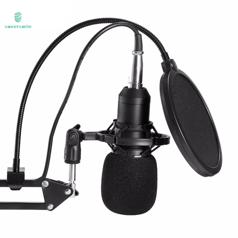 Condenser Microphone Mic Kit with Stand Broadcasting Studio Recording ...