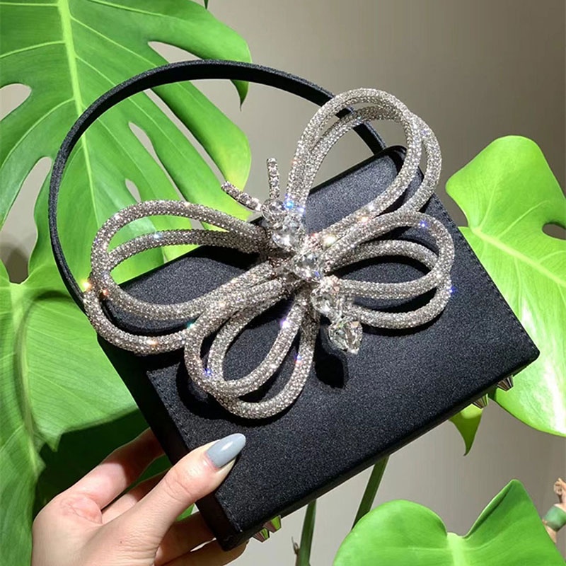 New Arrival YellowWhite Diamond Leaves Women Clutch Bags Evening Shoulder Purses Wedding Party ...