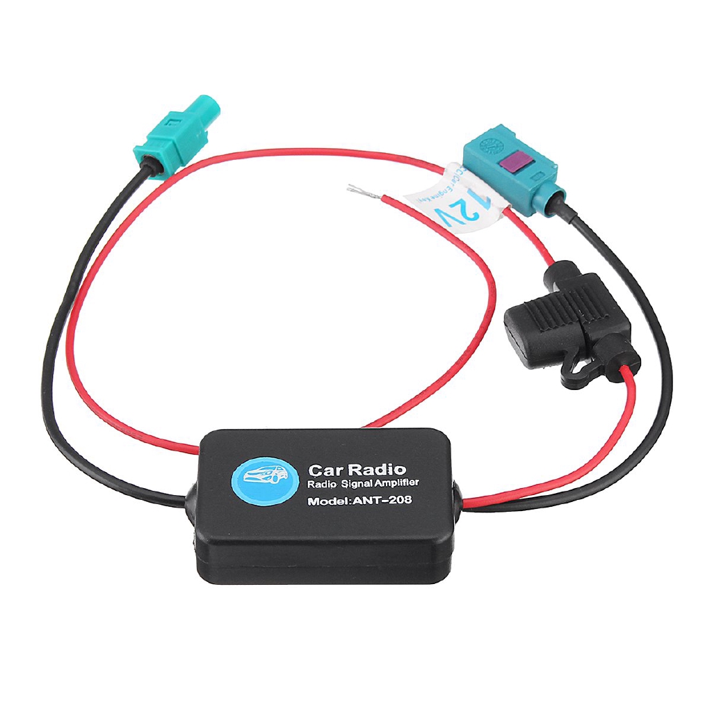12V Car FM & AM Radio Antenna Adapters Audio Amplifier Stereo Wiring ...