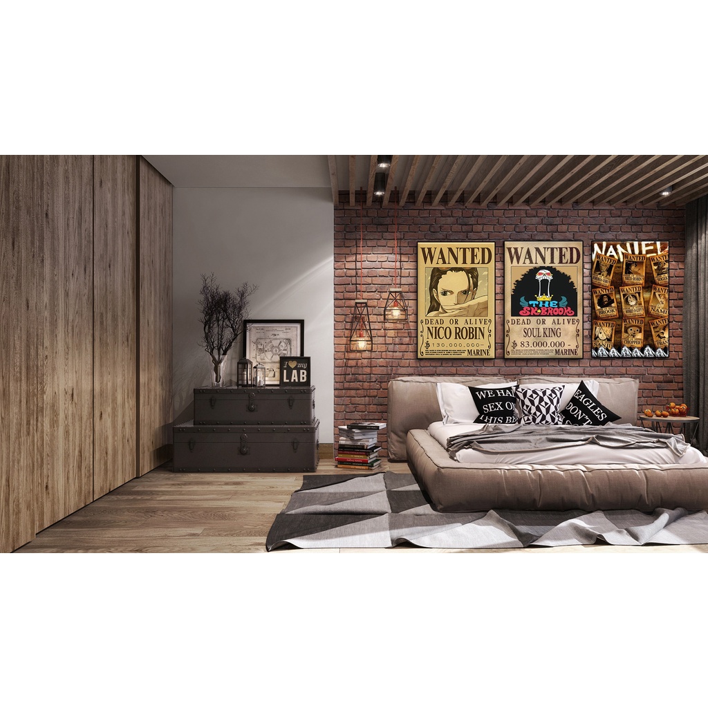 One PieceAnime One iece oster Luffy Wanted Vintage Art Canvas ainting ...