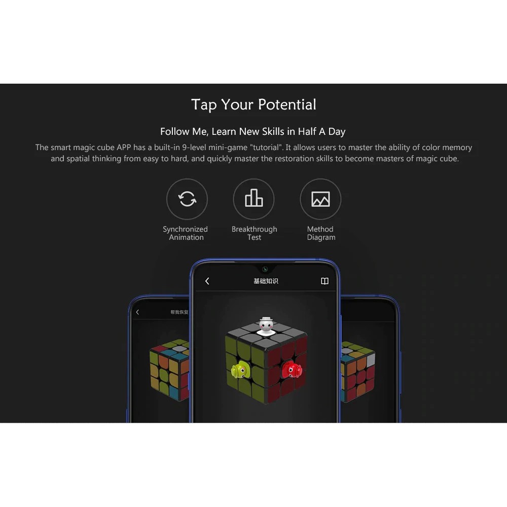 Original Xiaomi Smart Magic Cube Six axis Sensing System Rubik Cube Mi ...