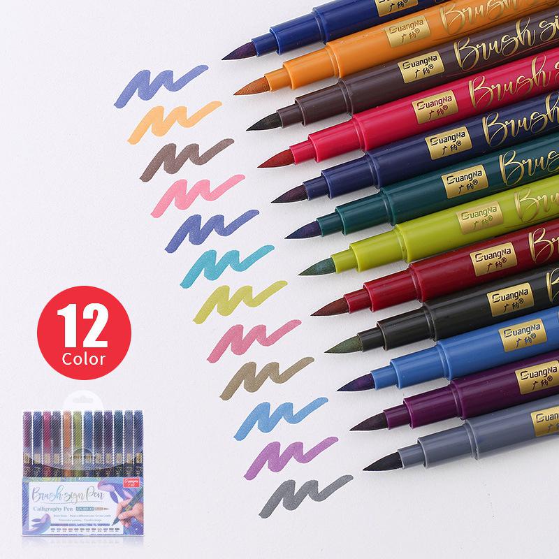 12 Pcs Soft pen point pen Calligraphy Sketch Brush Draw Hand Account ...