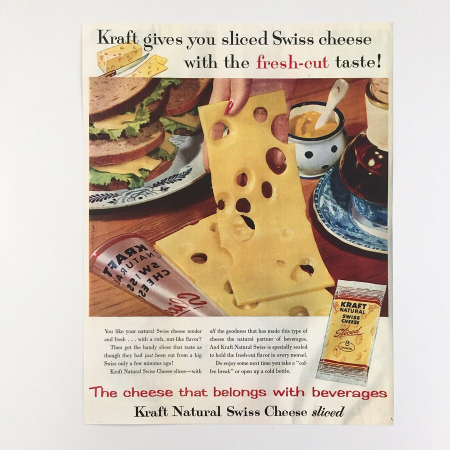 Poster - Kraft Swiss Cheese Ad 1957 - moontheory - ThaiPick