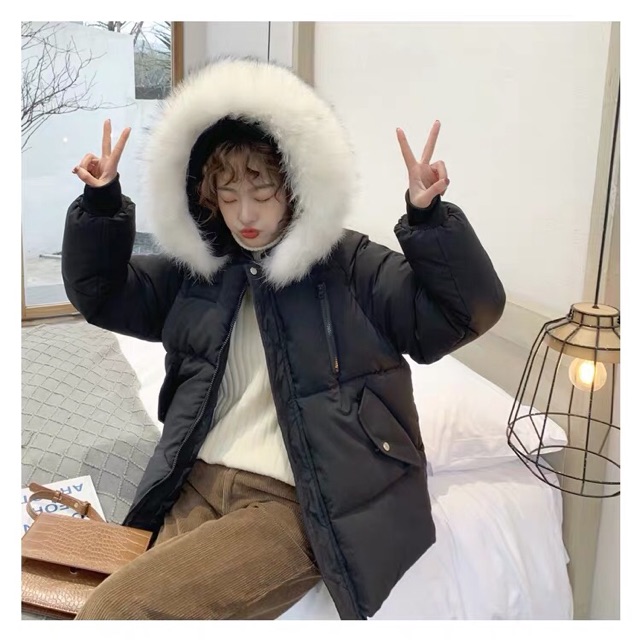 พร้อมส่ง Pudding Jacket แจ็คเก็ตขนเป็ด หรือเสื้อมิชลิน มีฮู้ทขนเฟอร์ถอด ...