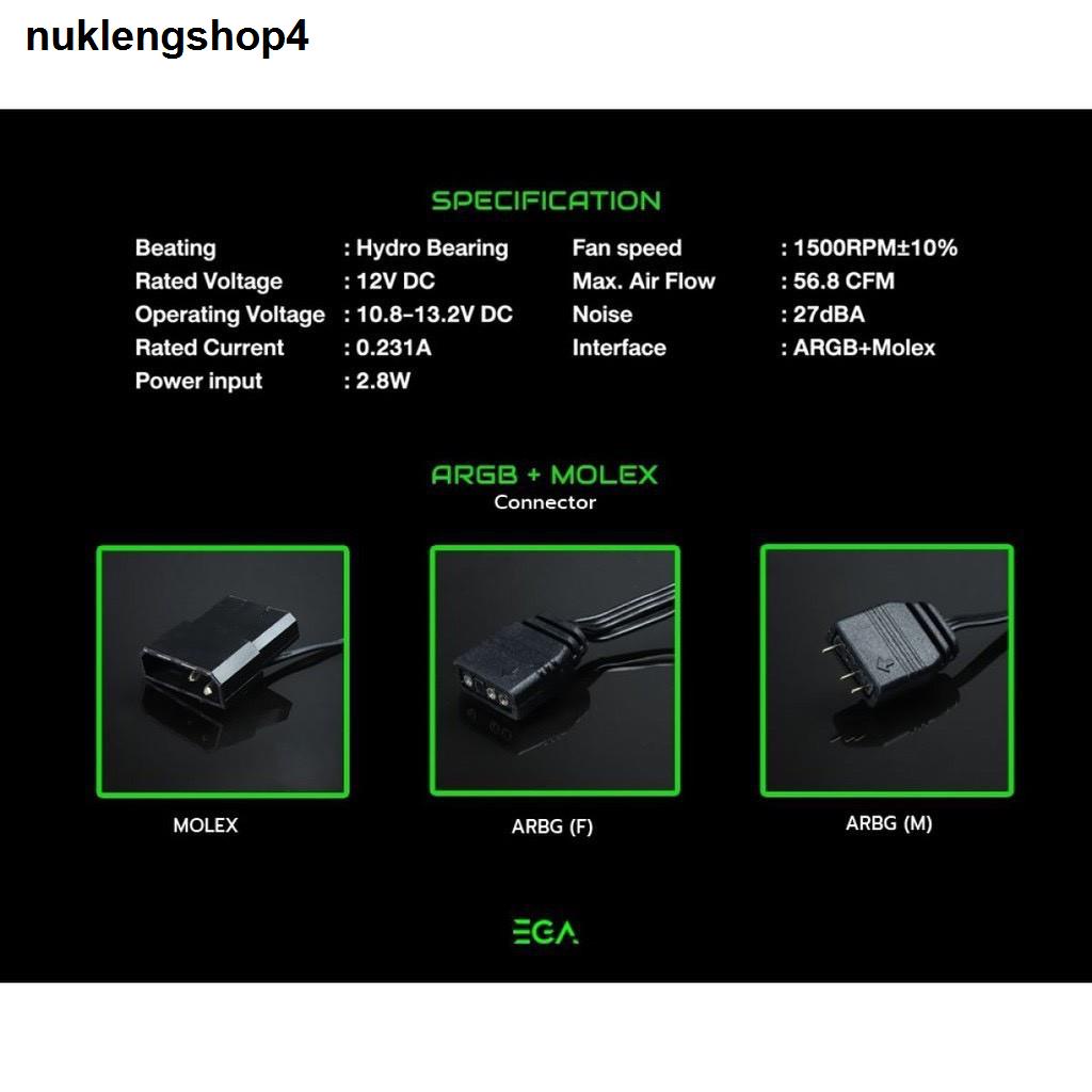 จัดส่งกรุงเทพฯจัดส่งเฉพาะจุดพัดลมเคส RGB EGA Type F3 Cooling FAN PC ...