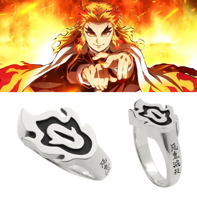 ผี灭之ใบมีดDemon Slayer Rengoku Kyoujurou Coslay Finger Ring Anime ...