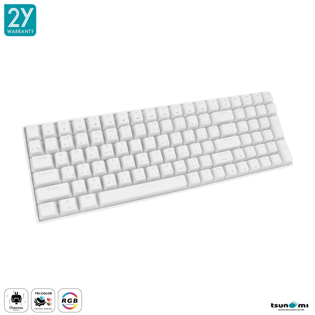 (ลด ล้าง สต๊อก) คีย์บอร์ดเกมมิ่ง Tsunami Outemu MK-100 96 Pudding Type ...