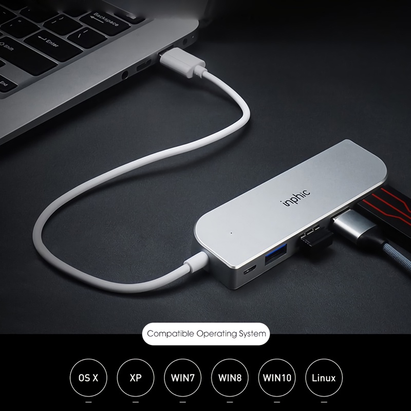 Inphic USB3.0 HUB 4 USB Splitter High-Speed mirco B dock expansion การ ...