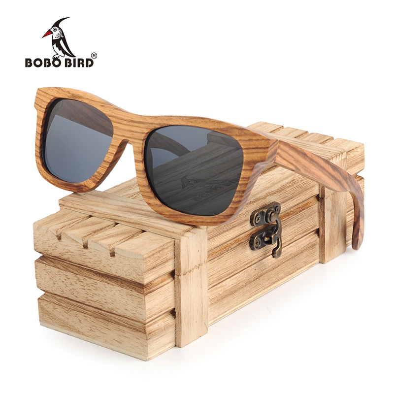 BOBO BIRD Women Men Wooden Sunglasses 2020 Top Brand oculos de sol Grey Polarized Lens UV400 Sun ...