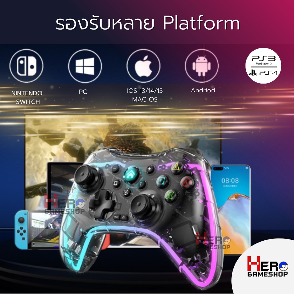 ต่อได้ทุกเครื่อง จอย ios Android Ps4 PC Joy Pro Nintendo Switch Tower of Fantasy Genshin Apex ...