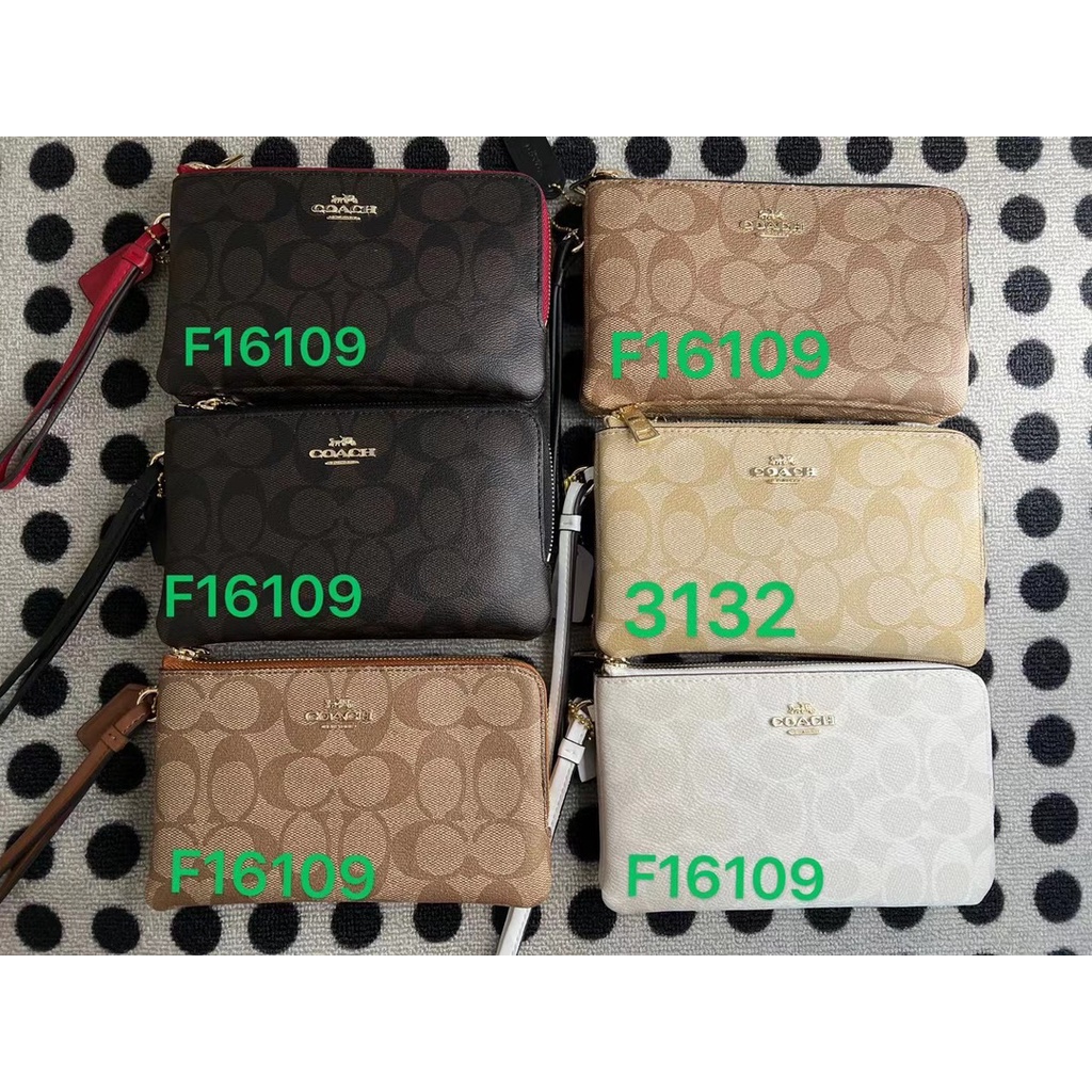 Outlet ส่วนลด COACH กระเป๋าสตางค์ซิปคู่กระเป๋าสตางค์ผู้หญิงกระเป๋าคล้อง ...