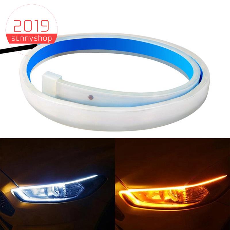 2Pcs DRL 60cm Daytime Running Light 12V Flexible Soft Tube Guide with ...