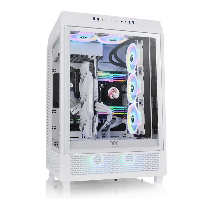 TT The Tower 100 White Snow Black ( เคสเปล่า ) THERMALTAKE Mini Chassis ...