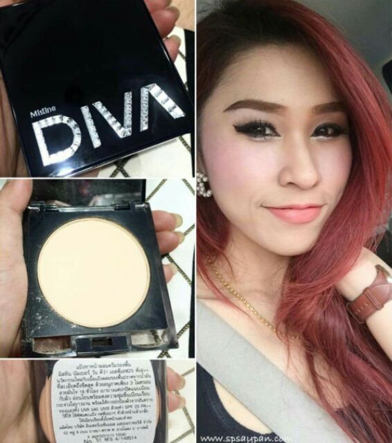 ((พร้อมส่ง 3 เบอร์ )) Mistine Number One Diva SPF 25PA++ 10 g. แป้งพัฟ ...