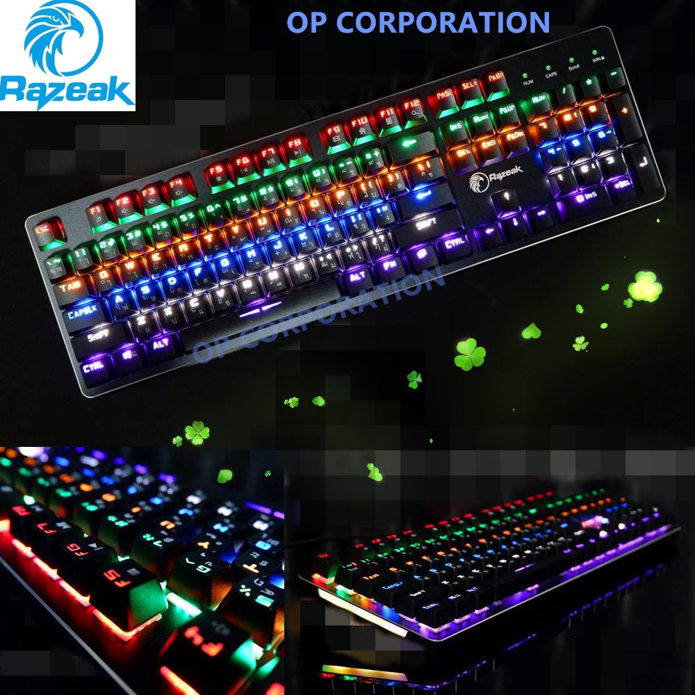 Razeak คีย์บอร์ดเกมส์มิ่ง Gaming Blue SwitchKeyboard รุ่น RK-X04 ...
