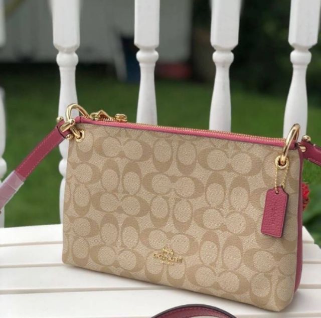 สด-ผ่อน) ส่งฟรี รอสบอดี้ 2 ซิป 2 โทน F76646 COACH MIA CROSSBODY IN ...