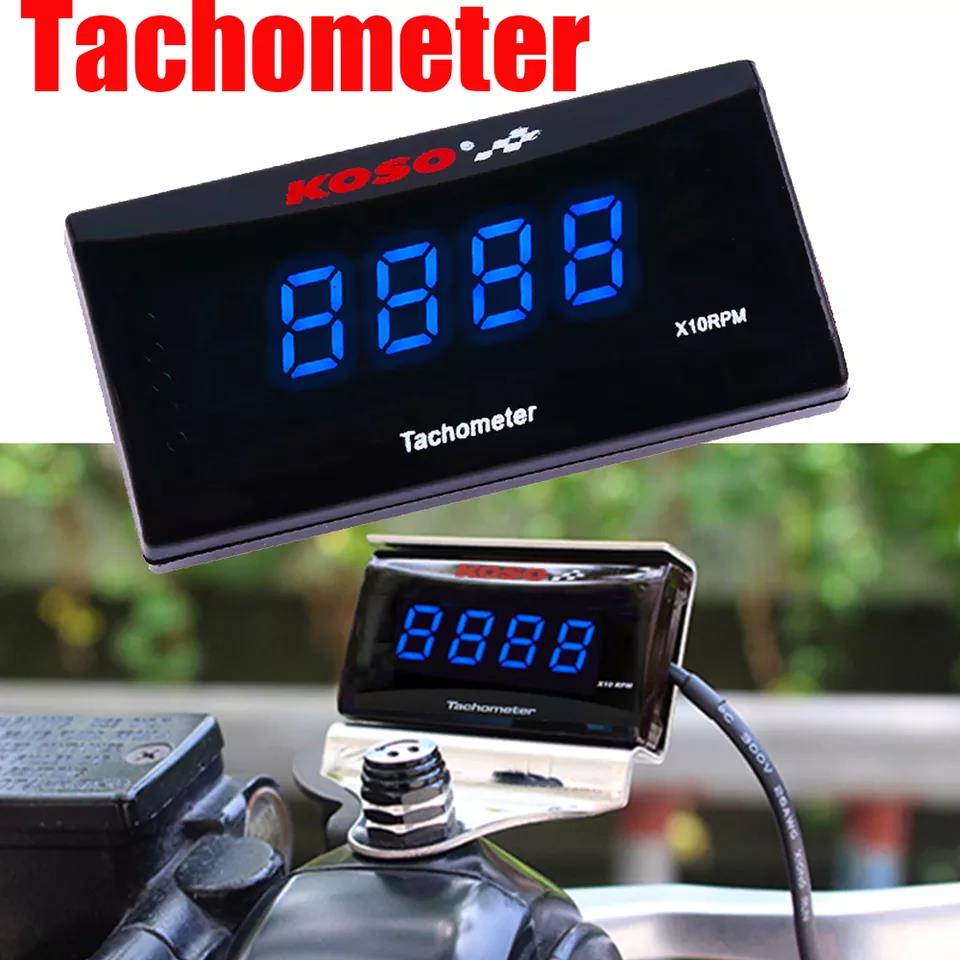 Koso Mini RPM Meter Digital Square LCD Display Engine Tach Hour Meter ...