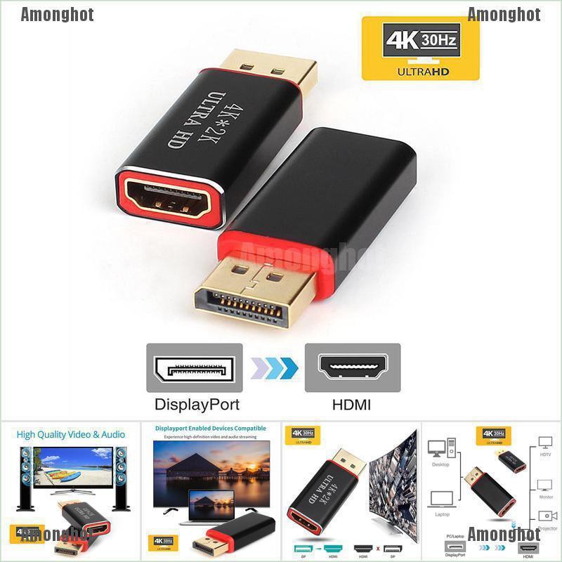 Amonghot 4 K Display Port to HDMI Male Female อะแดปเตอร์แปลง ...