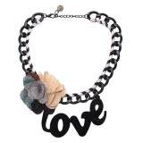 Achute สร้อยคอแฟชั่น รูปหอไอไฟล สายโซ่ - สีดำ - okokka - ThaiPick