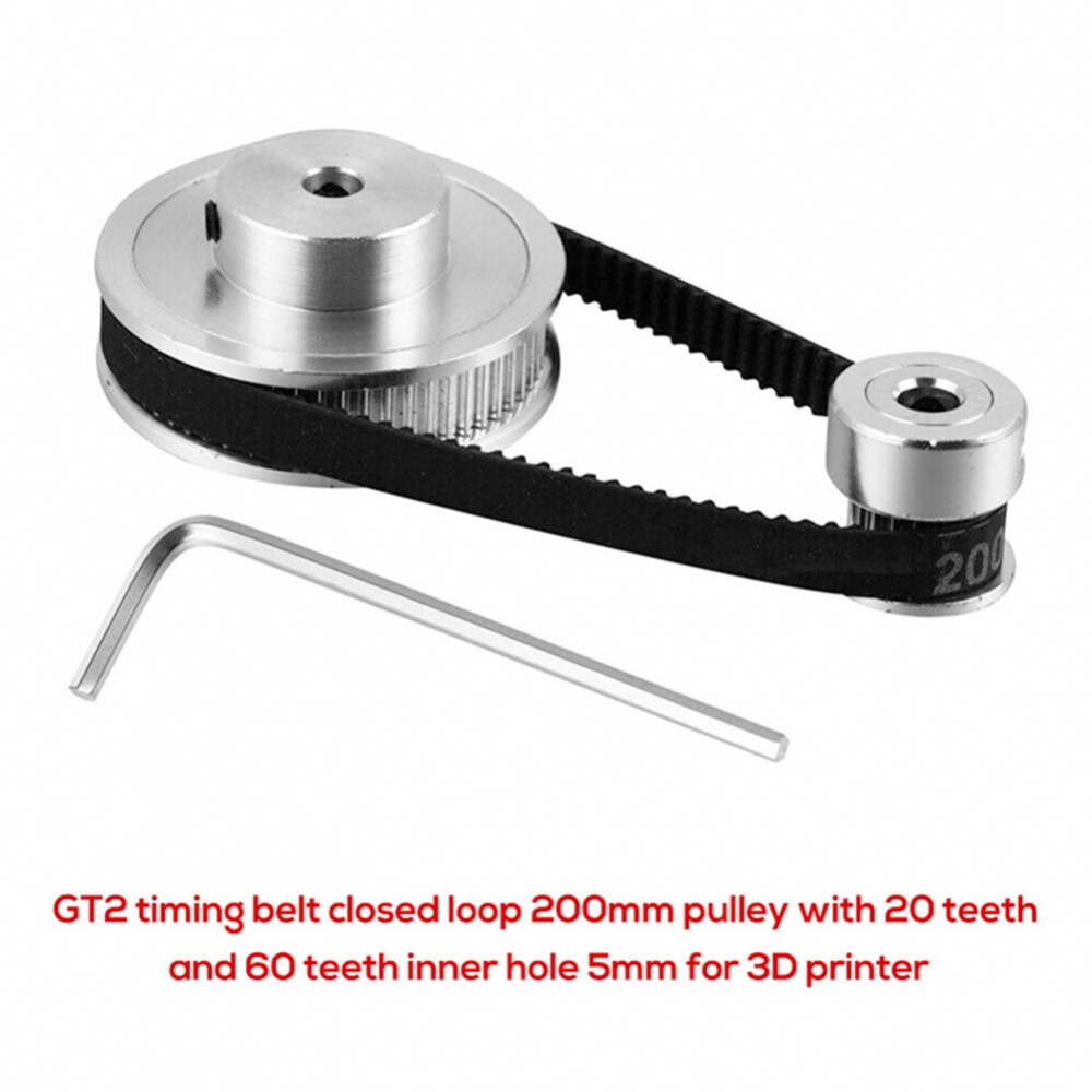  EVERY GT2 Timing Belt Pulley 60Teeth 20Teeth 5mm Reduction 1 3 Belt