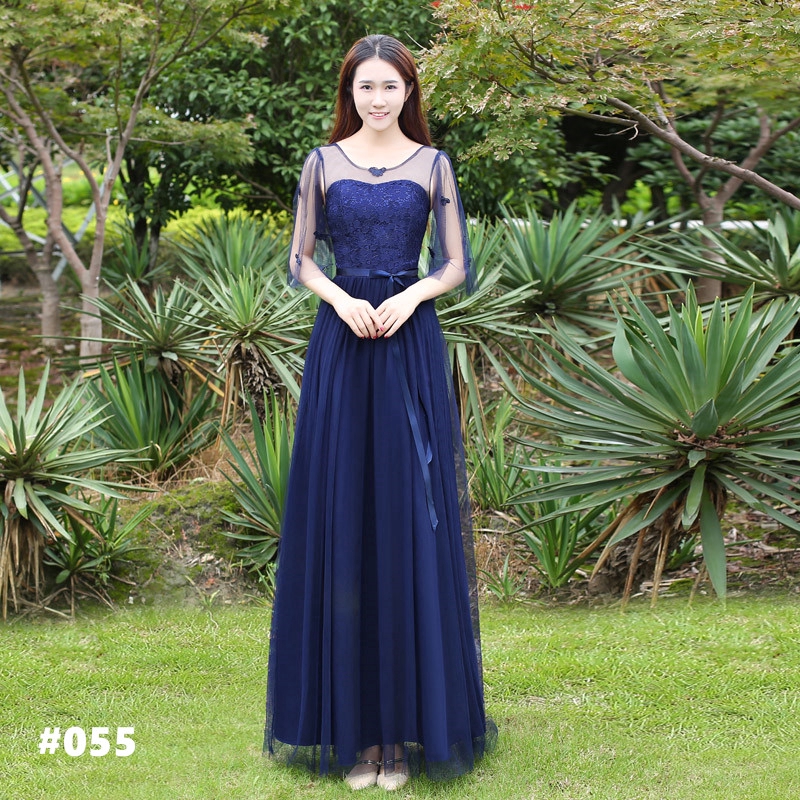 Elegant Blue Wedding Dinner Evening Dress Gown Bridesmaid Dresses【135cm ...