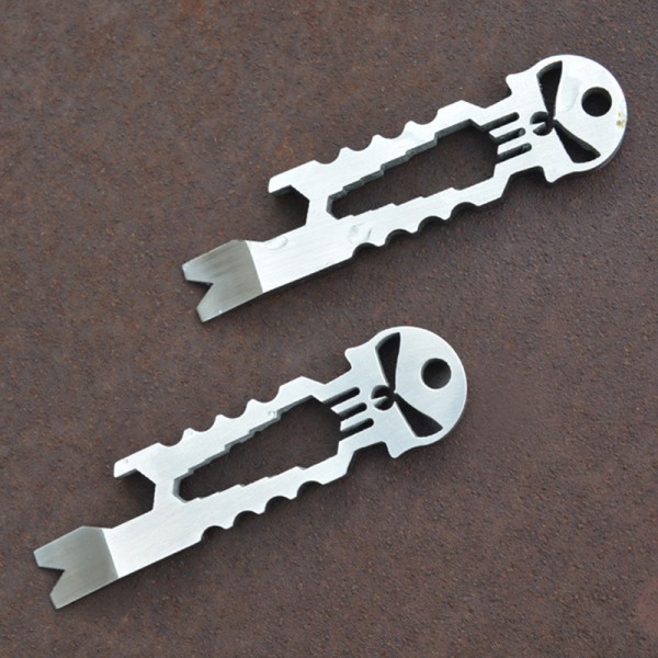 Outdoor Multi-functional Stainless Skull EDC Survival Pocket Tool Key ...